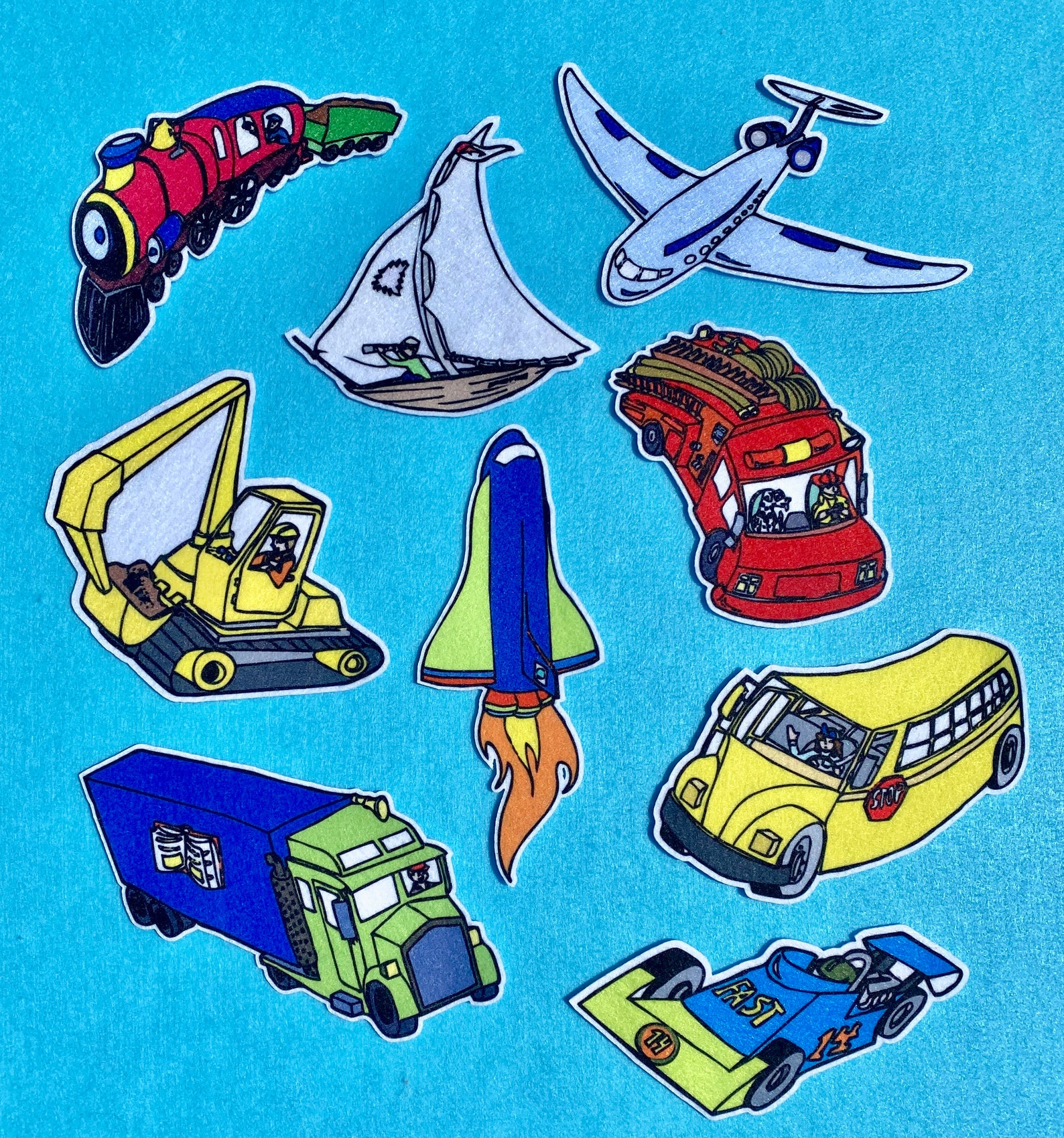 Transportation Felt Board Set - Down by the Station. Train, Airplane ...