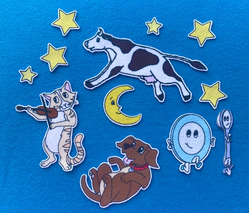 Hey Diddle Diddle the Cat and the Fiddle Nursery Rhyme Felt - Etsy