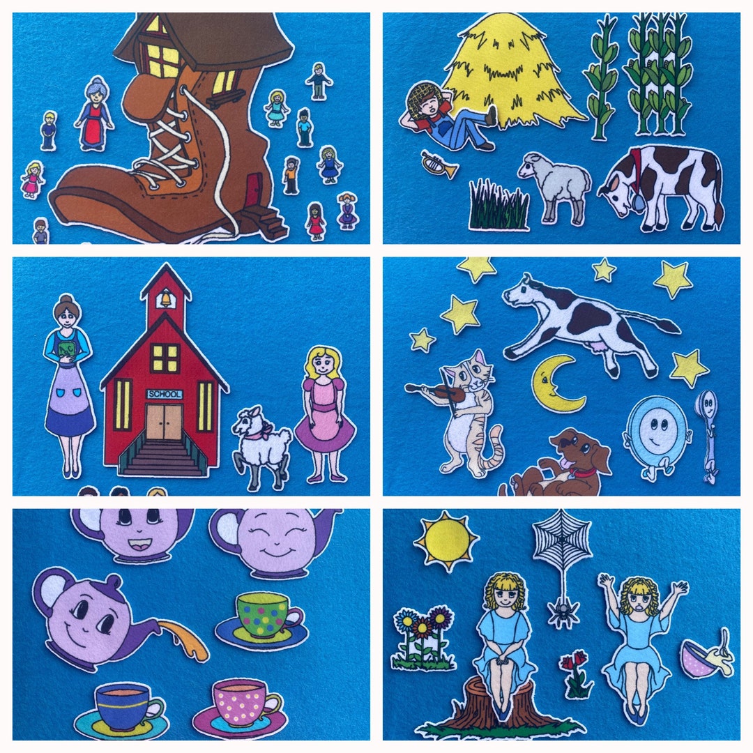 Bundle of 10 Nursery Rhymes Felt Board Sets. Choose Your Quantity ...