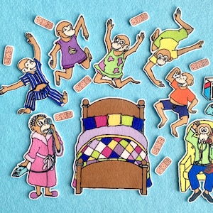 5 Little Monkeys Jumping on the Bed - Felt Board Set - Flannel Board ...