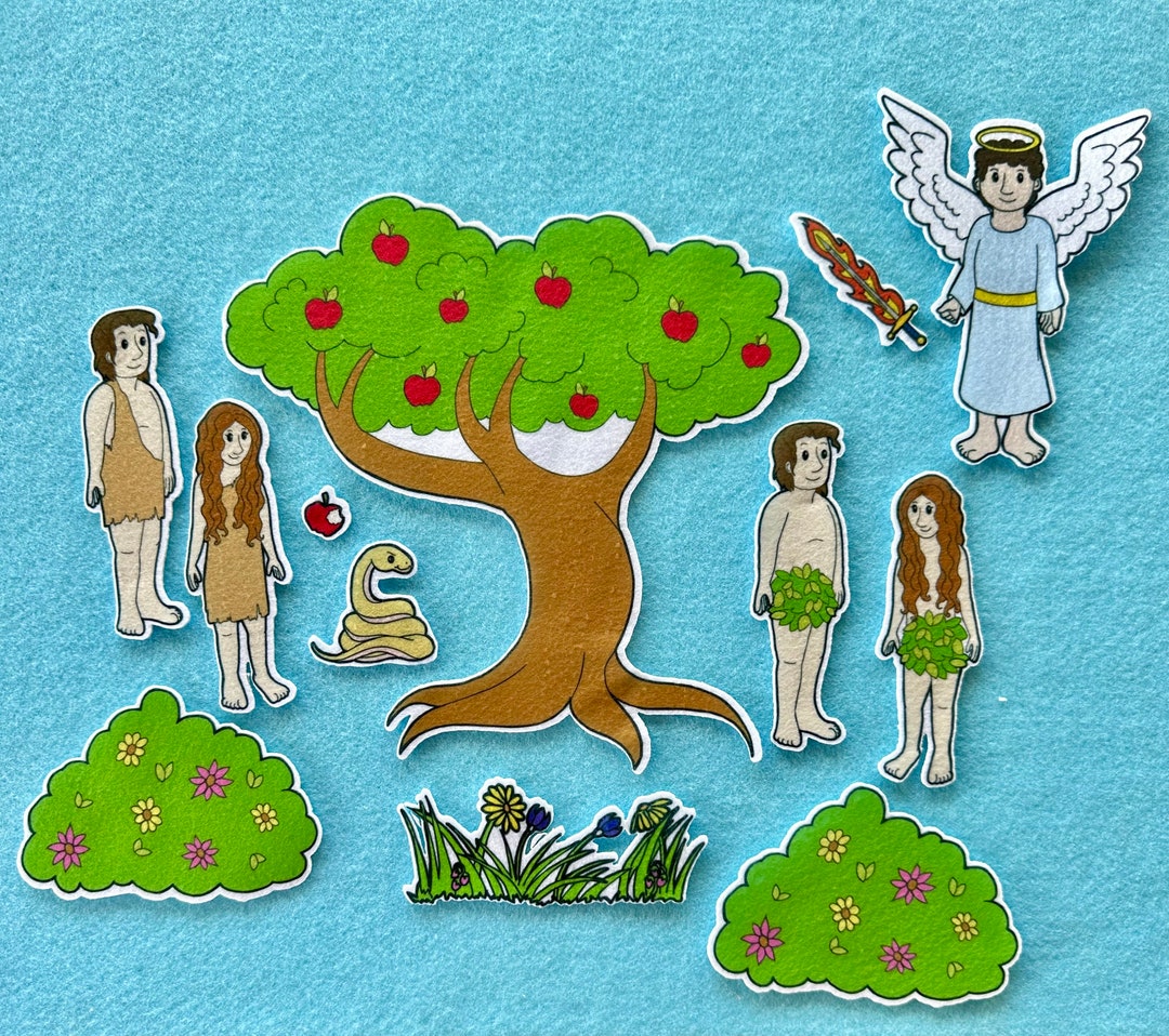 Adam and Eve Felt/ Flannel Board Set. Bible Stories. Sunday School. VBS ...