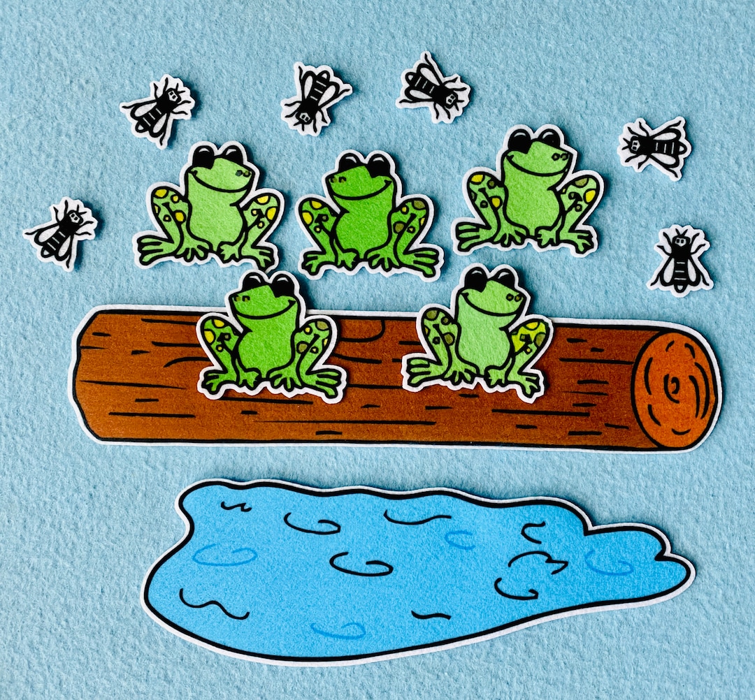 5 Little Speckled Frogs Felt / Flannel Board Set - Etsy
