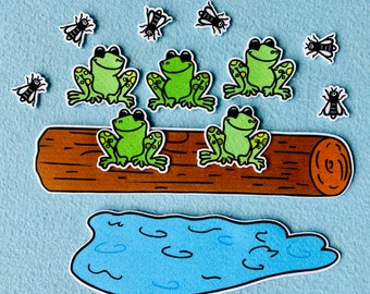 Five Little Speckled Frogs PDF SVG Felt Board Pattern Flannel Board ...