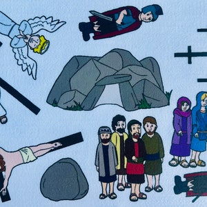 Easter #2 Jesus Crucifixion and Resurrection Felt/ Flannel Board Set ...