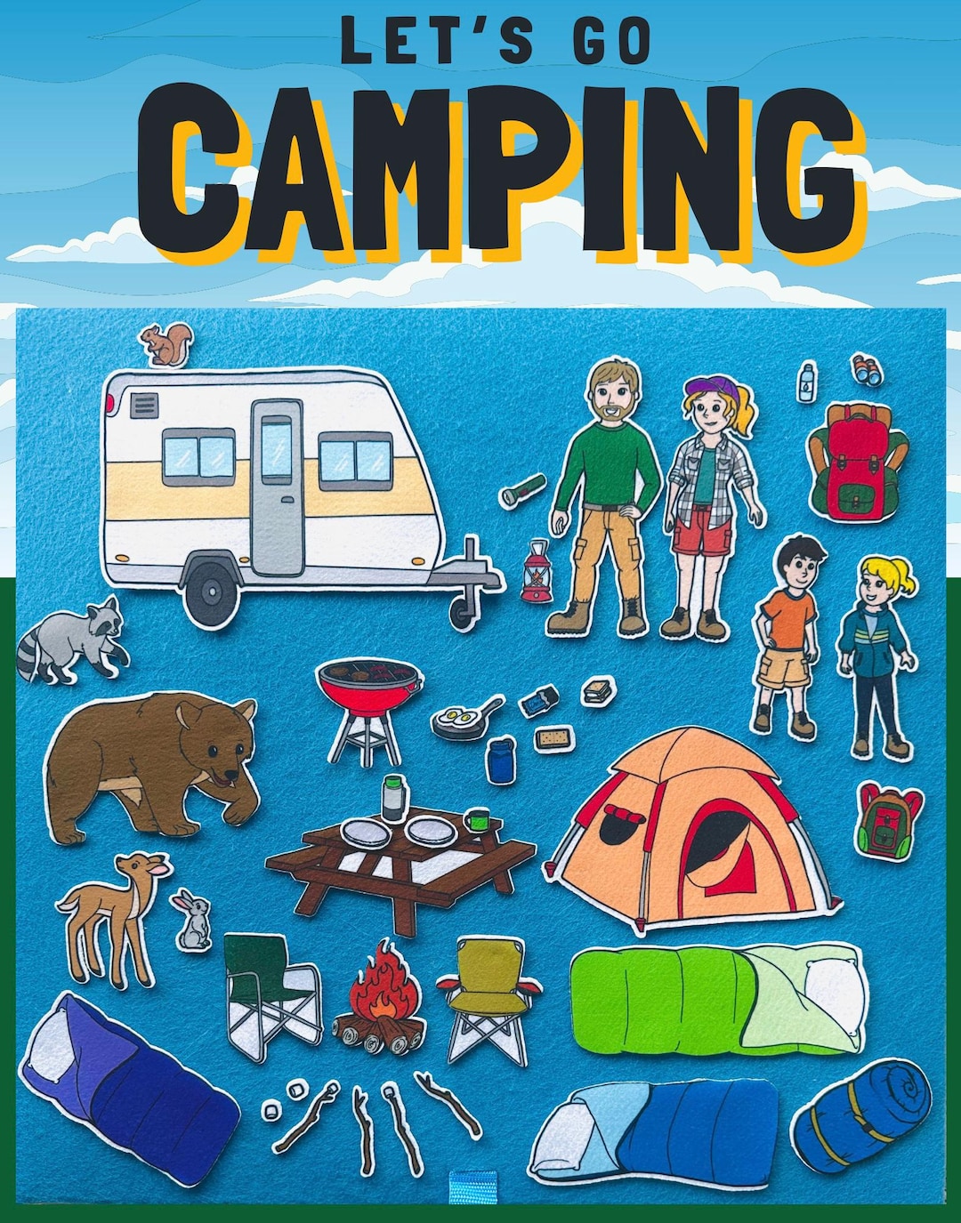 Let's Go Camping Felt / Flannel Board Set - Create Your Own Story ...