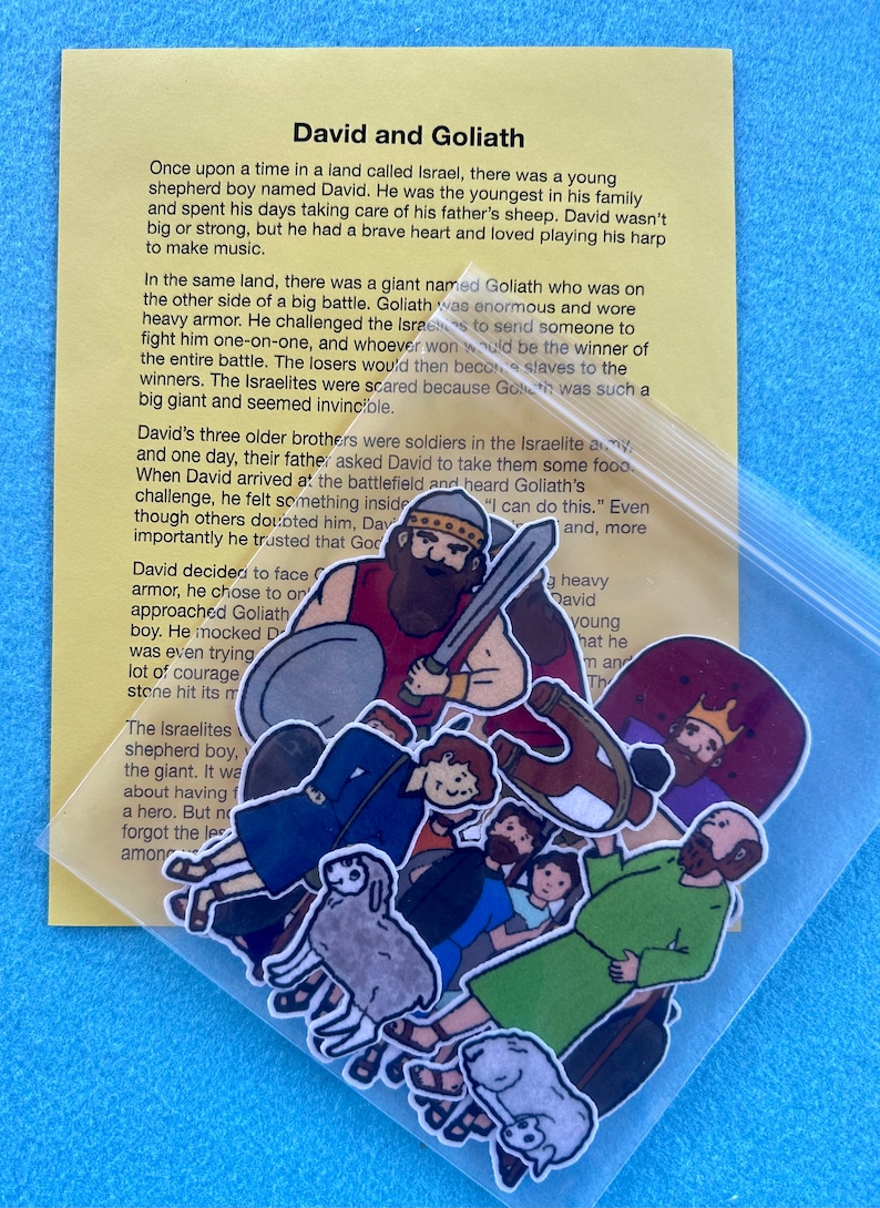 David and Goliath Felt/ Flannel Board Set. Bible Stories. Sunday School ...