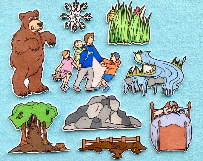 Going on a Bear Hunt Felt Board Story / Flannel Board Set/ Storytelling ...
