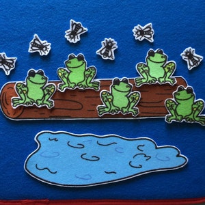 5 Little Speckled Frogs Felt Set / Flannel Board Set - Etsy