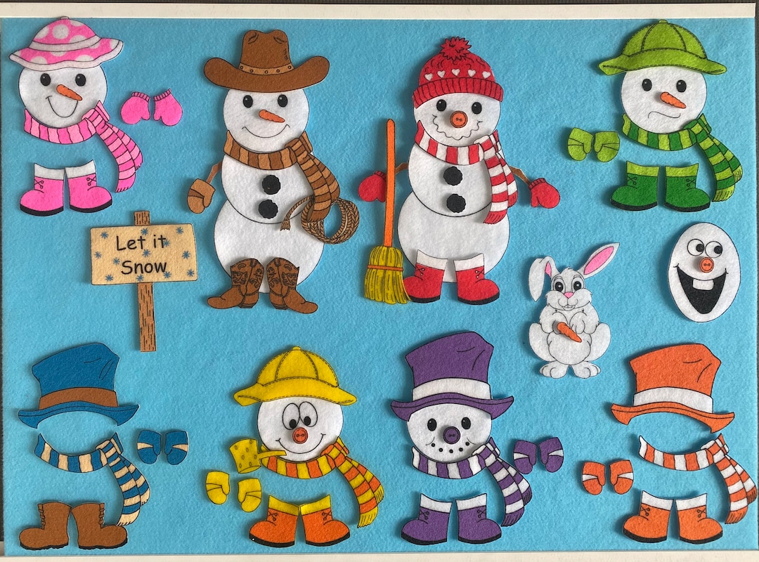 Build a Snowman Felt/ Flannel Board Set. Build a Snowman -includes 75 ...