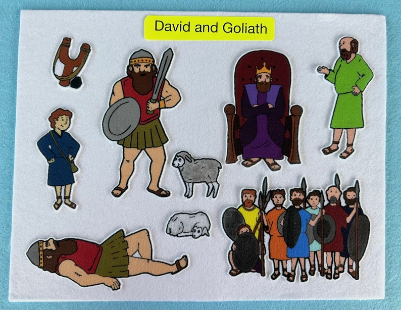 David and Goliath Felt/ Flannel Board Set. Bible Stories. Sunday School ...