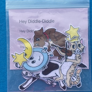Hey Diddle Diddle the Cat and the Fiddle Nursery Rhyme - Felt / Flannel ...