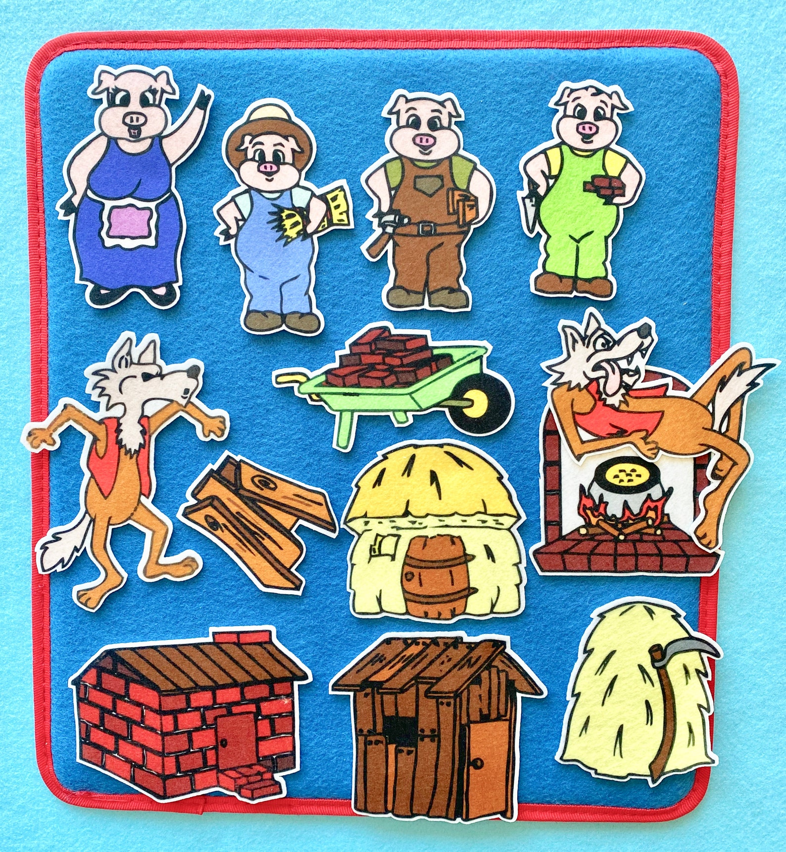 The 3 Little Pigs Felt Board Story . Flannel Board Set. - Etsy