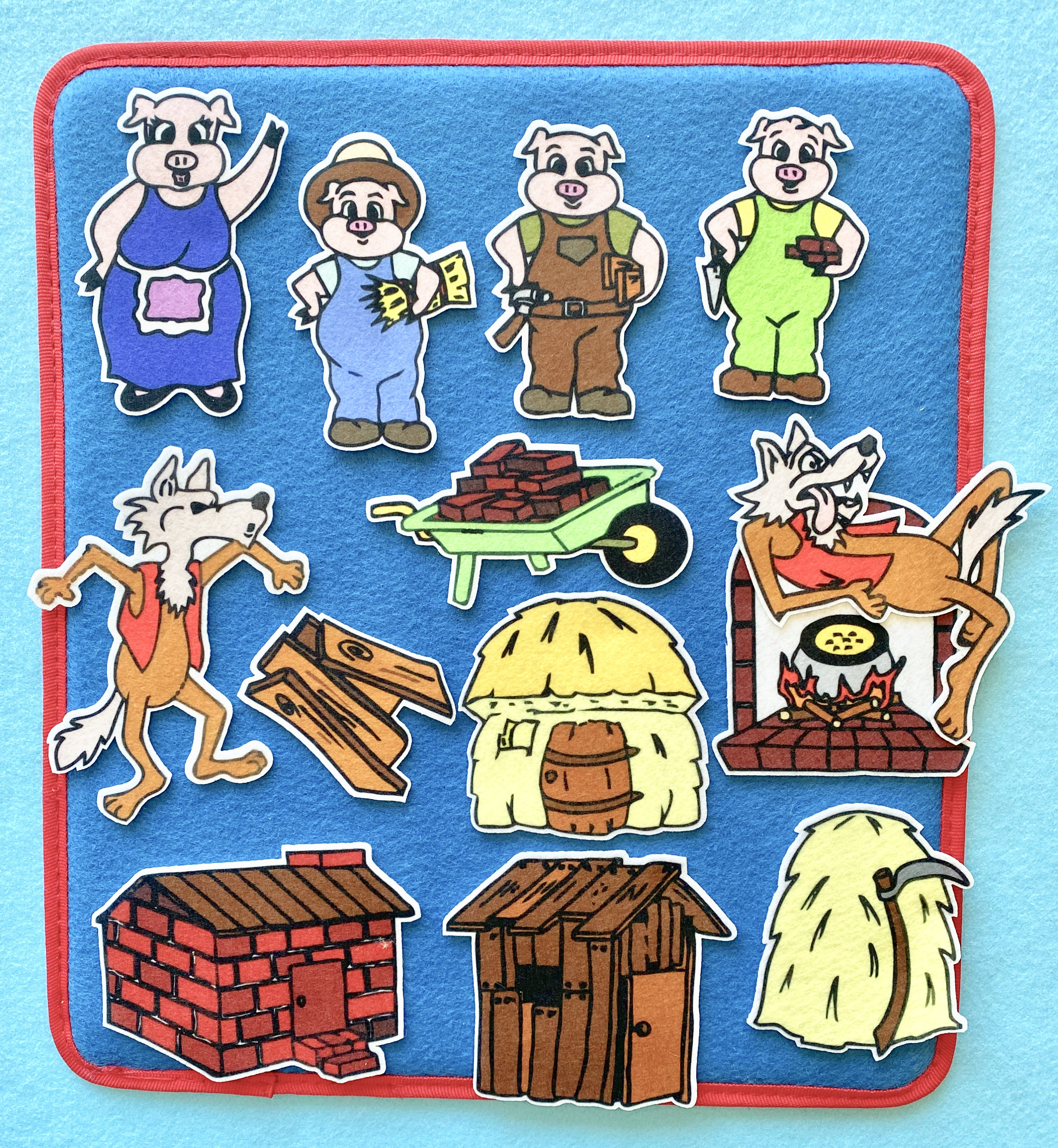 The 3 Little Pigs Felt Board Story . Flannel Board Set. Teacher ...