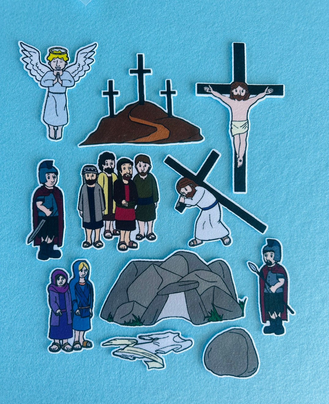 Easter #2 Jesus Crucifixion and Resurrection Felt/ Flannel Board Set ...