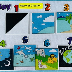 Story of Creation Felt/ Flannel Board Set. Bible Stories. Sunday School ...