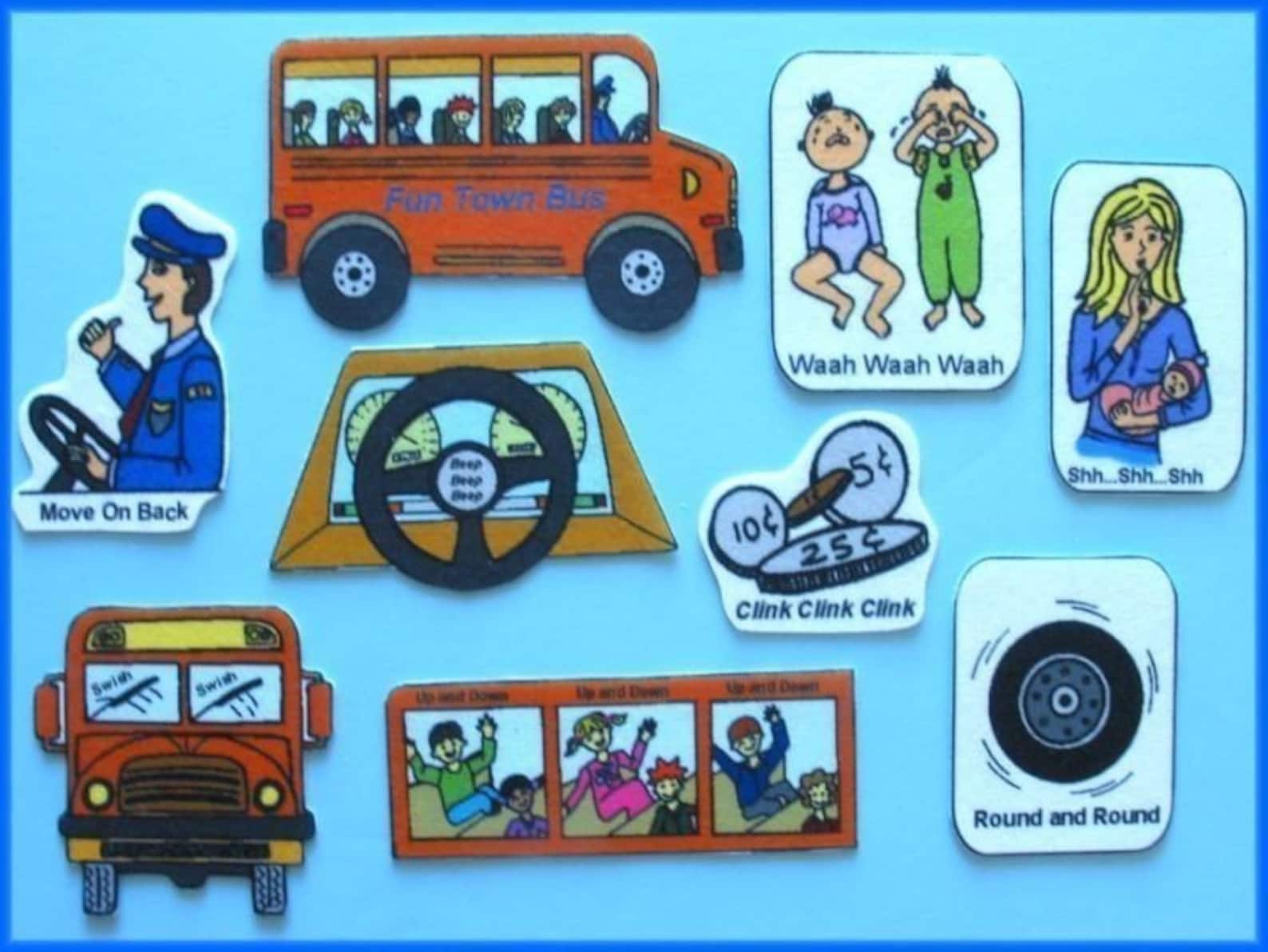 The Wheels on the Bus Felt / Flannel Board Set - Etsy