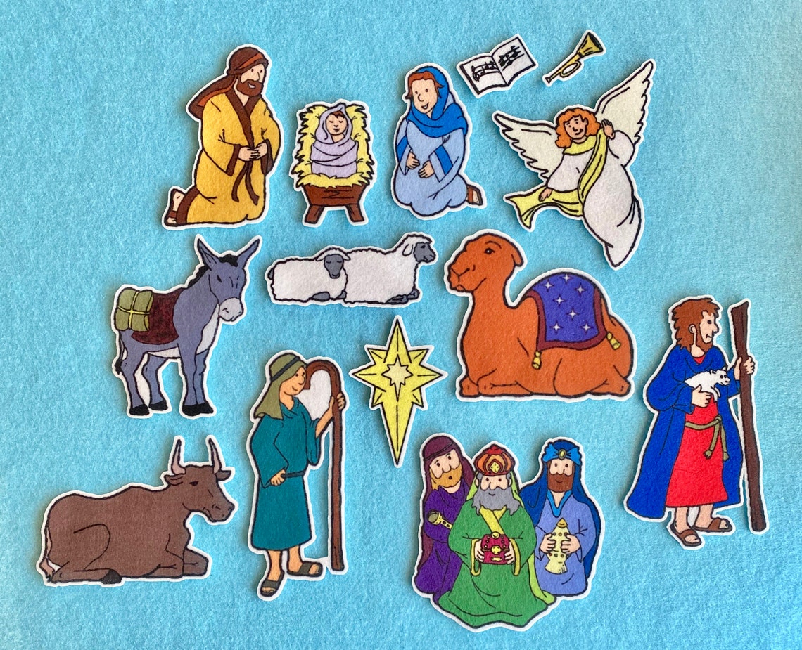 Nativity Felt \ Flannel Board Set- Christmas Story- Birth of Jesus ...