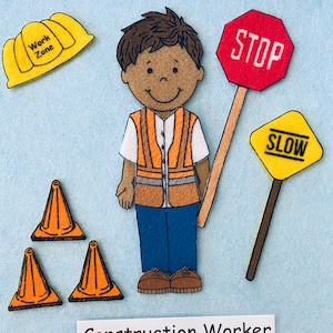 Community Helpers Felt / Flannel Board Set. Includes 4 Felt Dolls. 100 ...