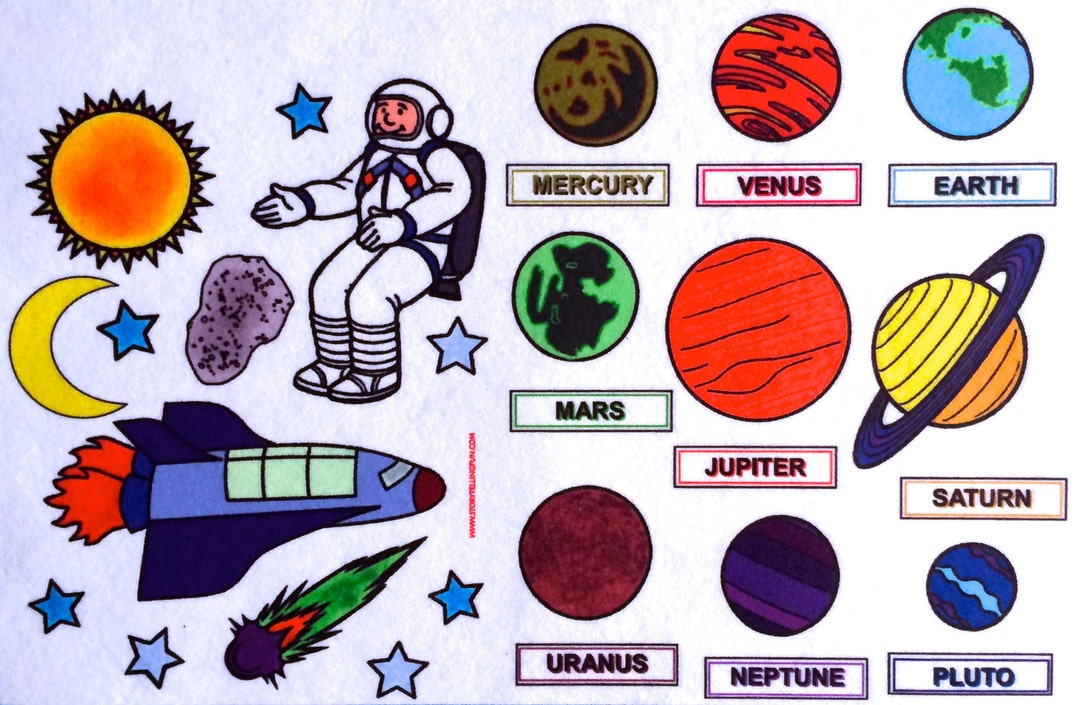 Space Adventures - Solar System Felt Board Set- Planets. Home School ...