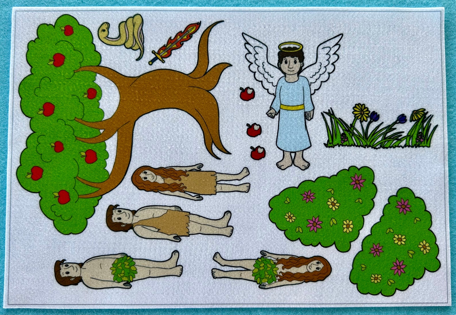 Adam and Eve Felt/ Flannel Board Set. Bible Stories. Sunday School. VBS ...