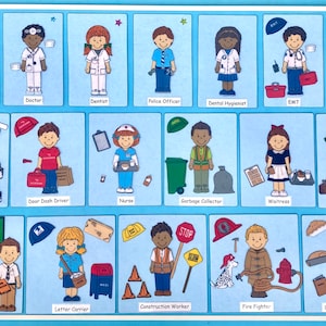 Community Helpers Felt / Flannel Board Set. Includes 4 Felt Dolls. 100 ...