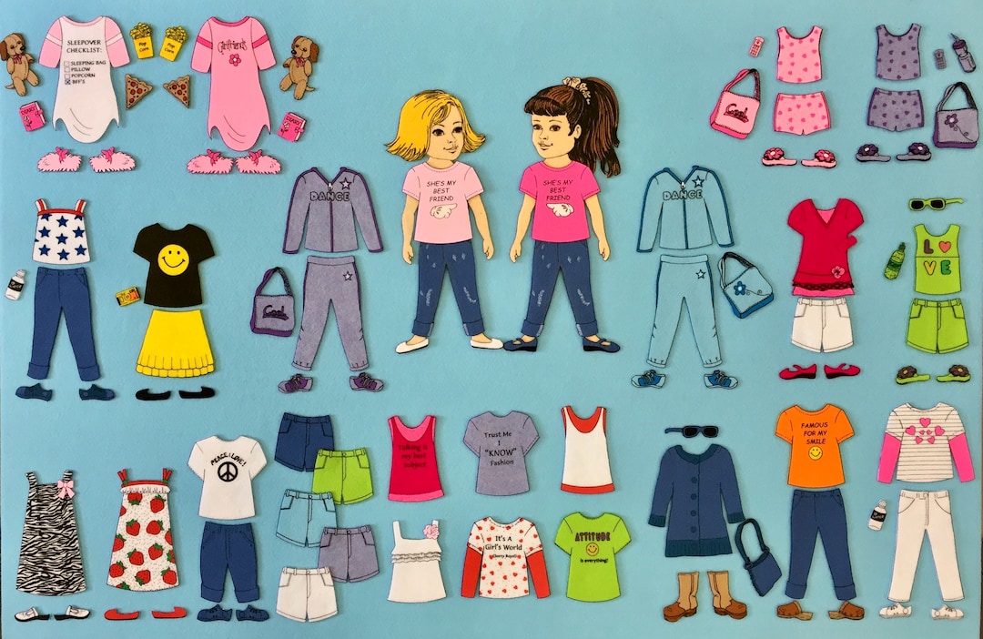 Funky Fashions Felt Board Set---- SO COOL. Includes 2 SUPER Cute Girls ...