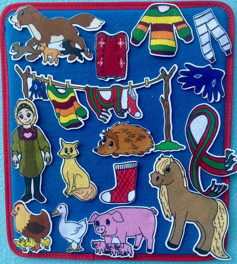 The Hat Felt Board Story W Animals. Popular Children's - Etsy
