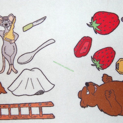 Little Mouse Red Ripe Strawberry Big Hungry Bear Felt Flannel - Etsy