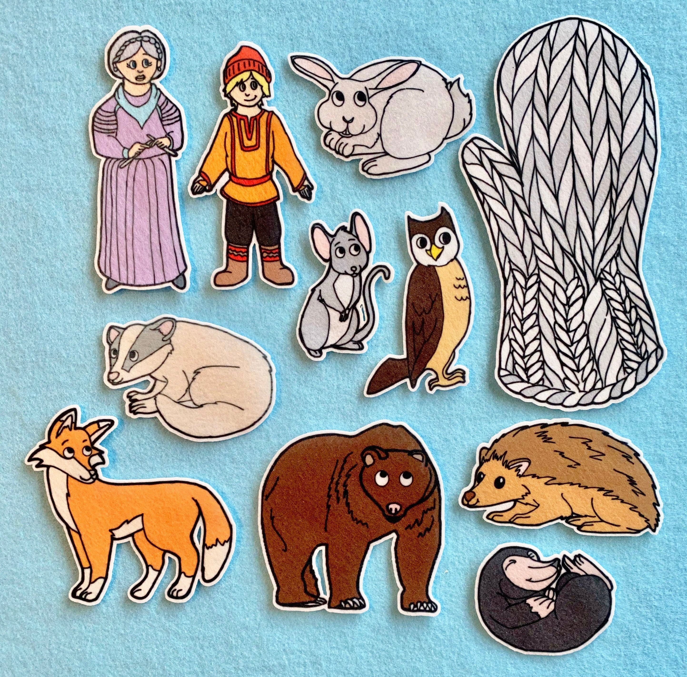 The Mitten Felt Board Story W Animals. Popular Children's Folktale ...