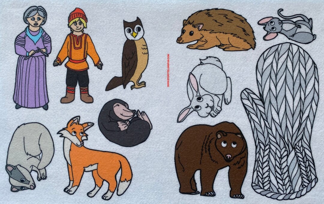 The Mitten Felt Board Story W Animals. Popular Children's Folktale ...