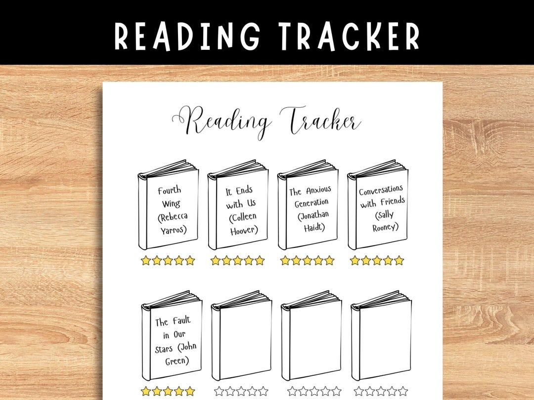 Printable Reading Log, A4 A5 8.5x11 Letter Doodle Book Tracker ...
