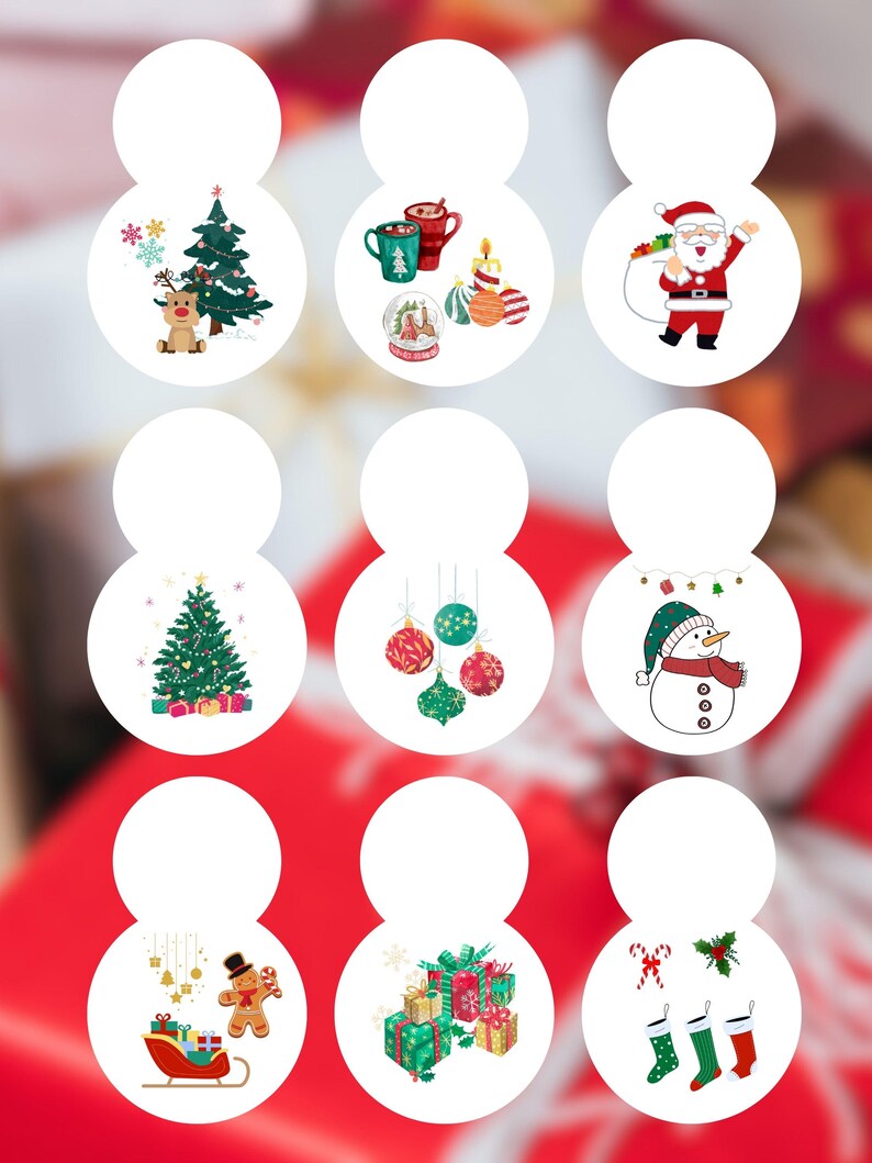 Printable Christmas Gift Tags Set, Nine Designs Bundle, Minimalist ...