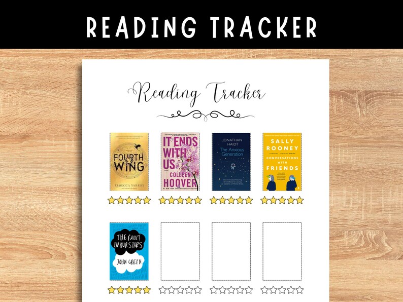 Printable Reading Log, A4 A5 8.5x11 Letter Book Tracker, Bookworm ...