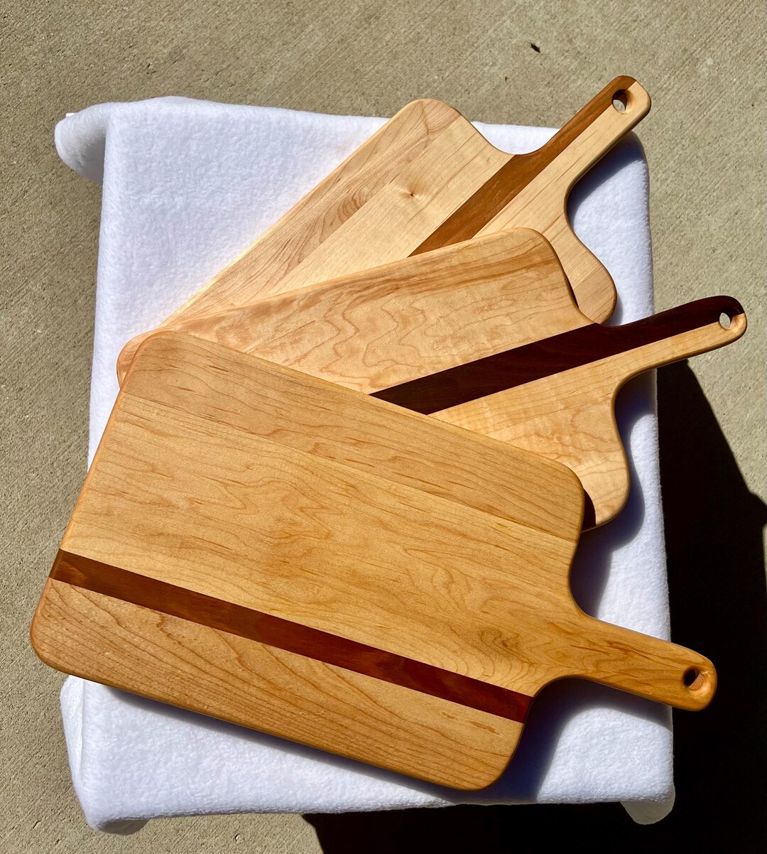 Handmade Wood Bread Board Made With Maple, Cherry, and Walnut Wood. 18 ...