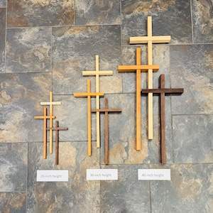 20” Height Three Wooden Crosses Wall Display - Etsy