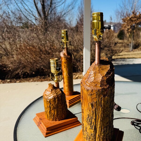 Rustic Log Lamps - Etsy