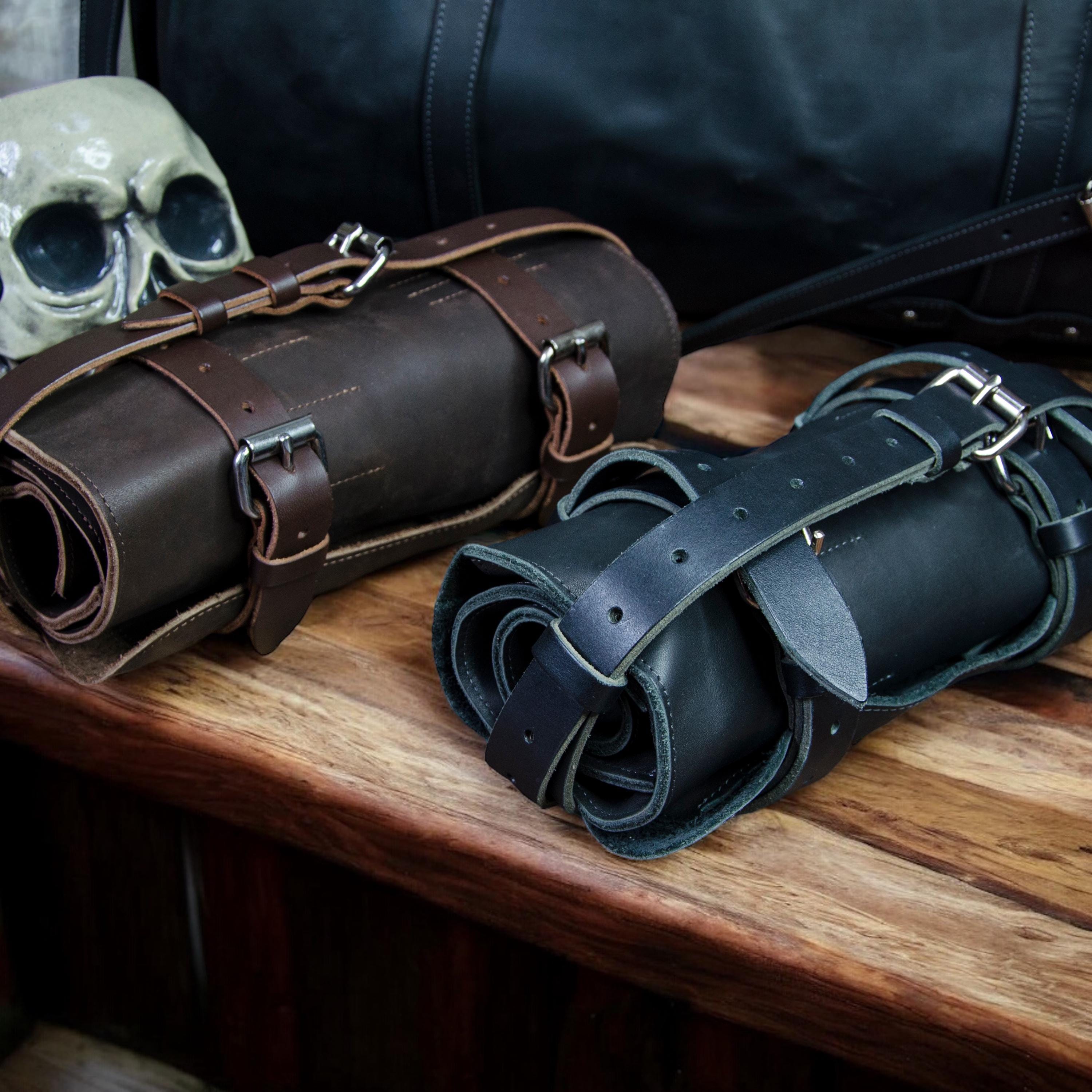Customizable Leather Tool Roll, Personalized Tool Organizer, Black ...