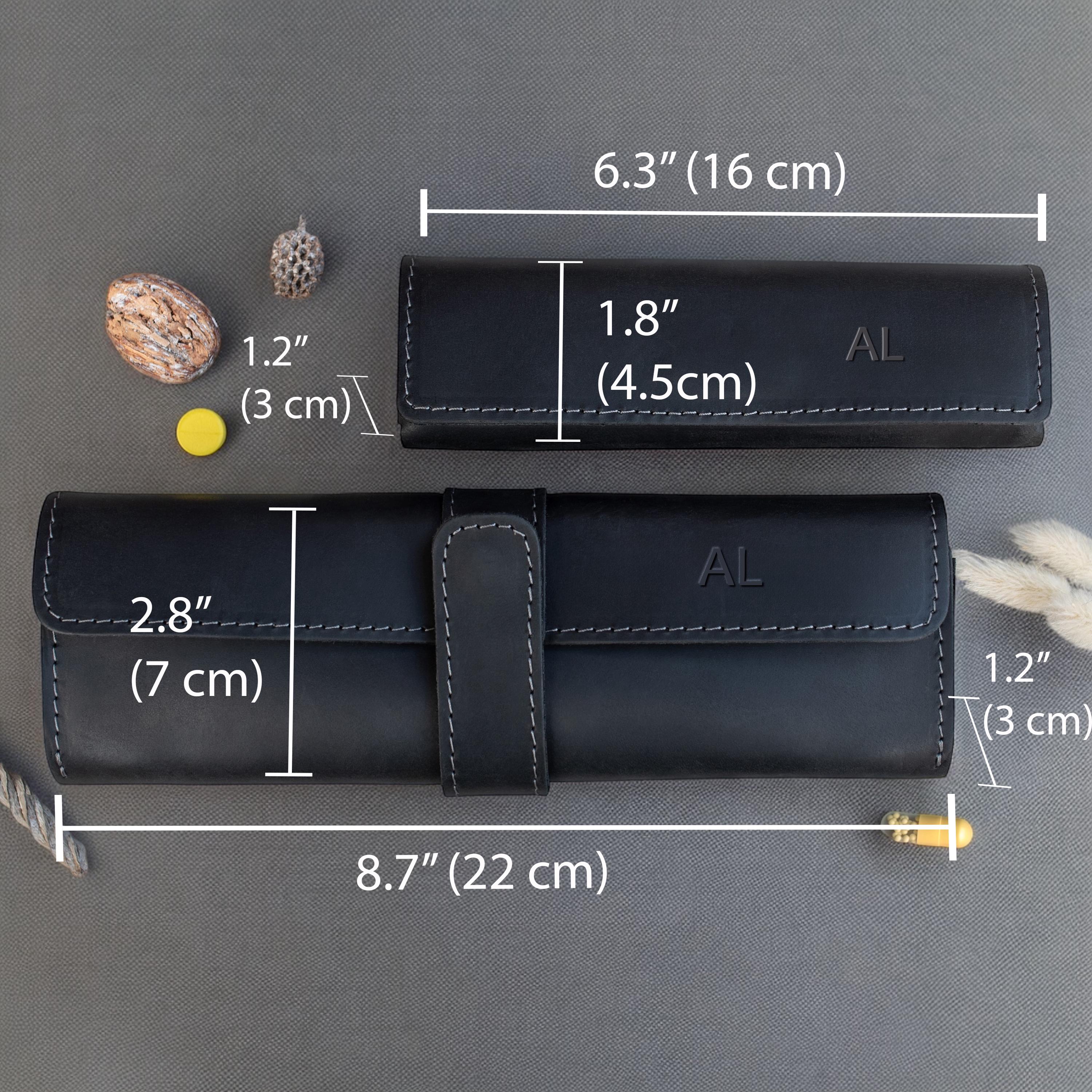 Personalized Leather Pill Organizer, Custom Medicine Wallet, Travel ...
