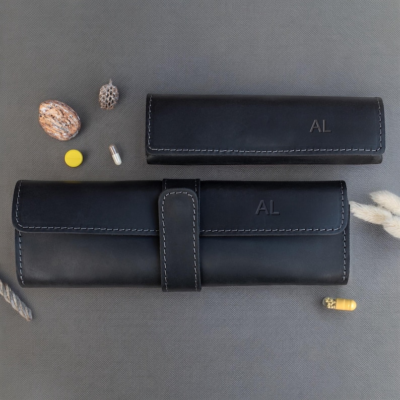 Personalized Leather Pill Organizer, Custom Medicine Wallet, Travel ...