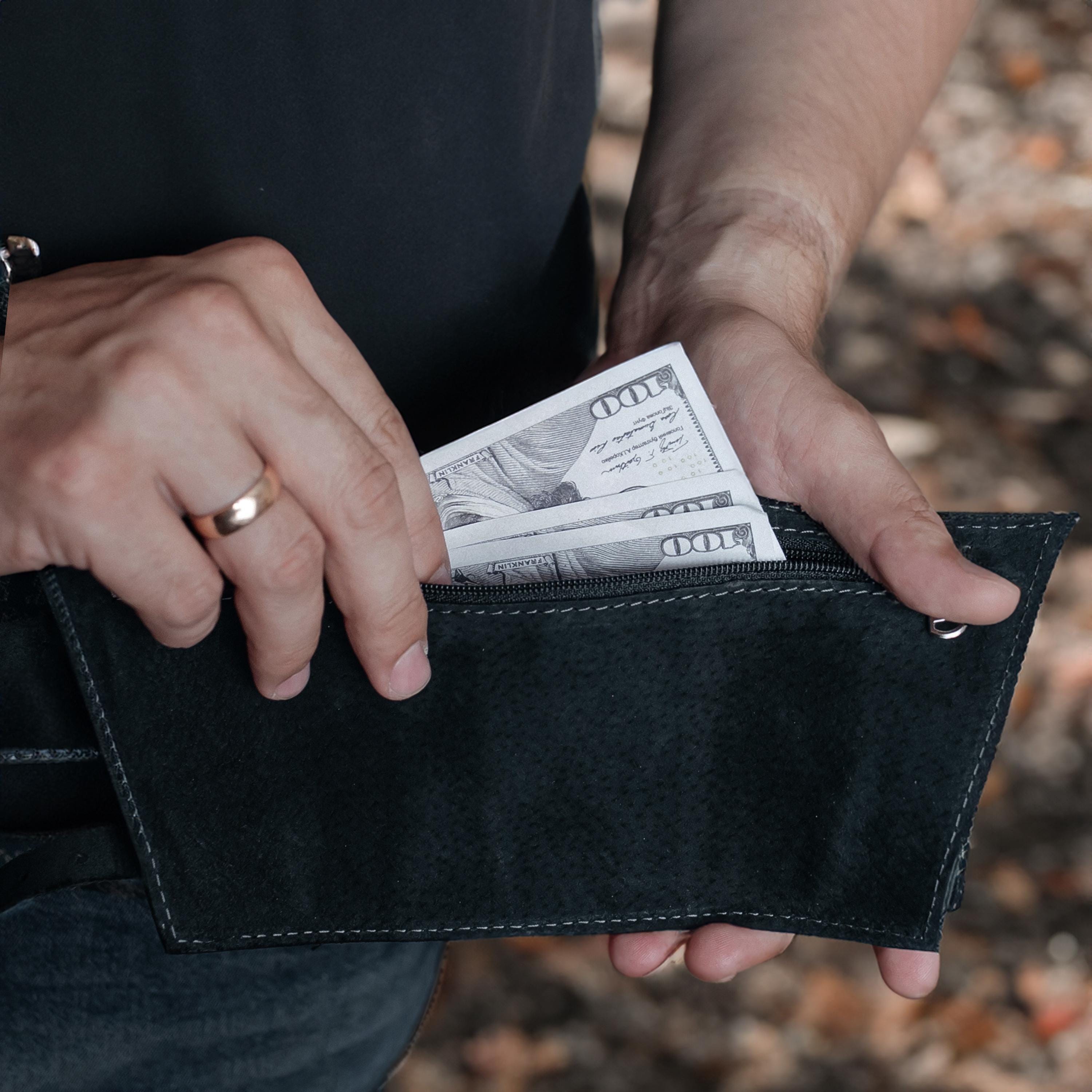 Customizable Leather Wrist Wallet, Personalized Bracelet Wallet ...