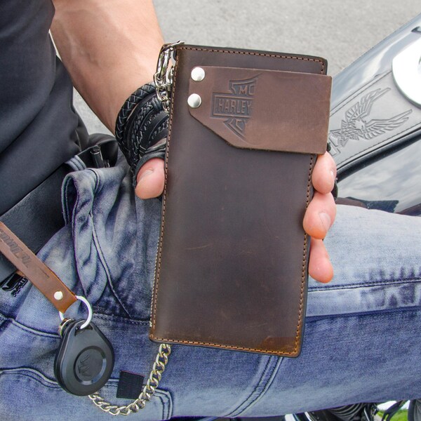Leather Biker Wallet - Etsy