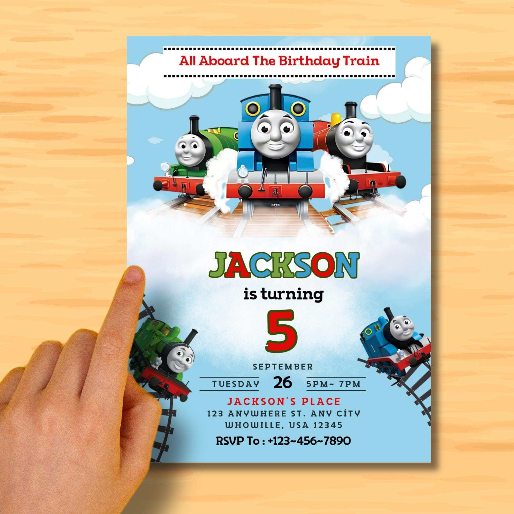 Thomas the Train Birthday Invitation, Digital Thomas the Train ...