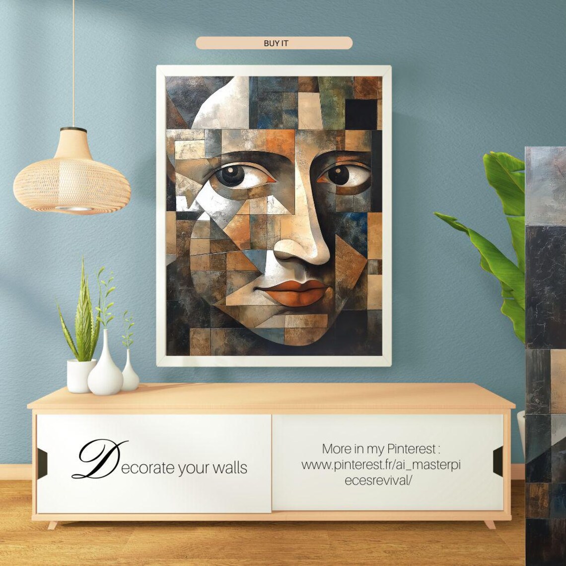 Digital Art to Print Fragmented Face: A Tribute to Picasso - Etsy