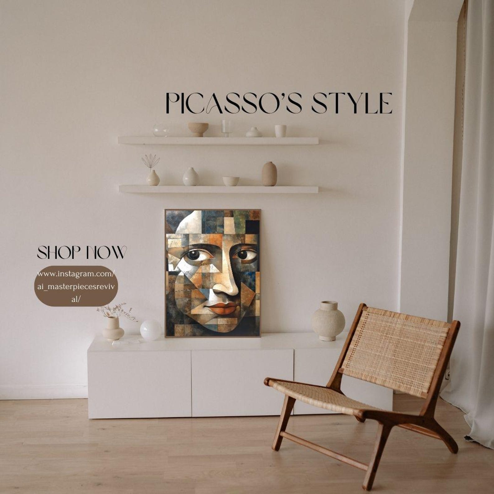 Digital Art to Print Fragmented Face: A Tribute to Picasso - Etsy