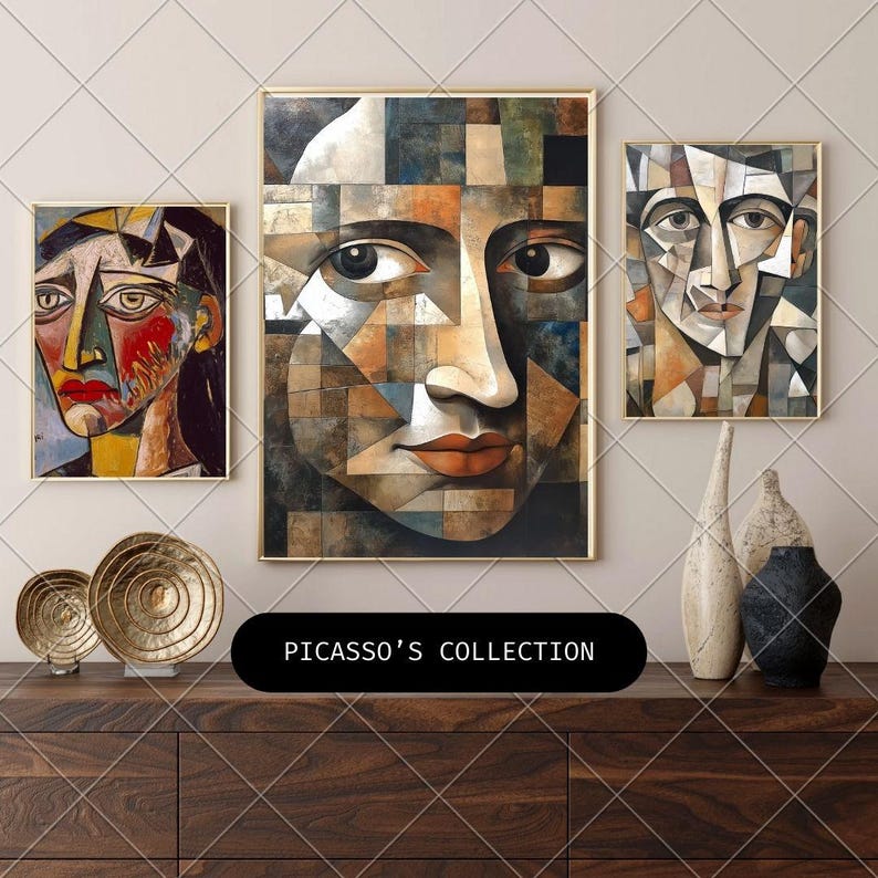 Digital Art to Print Fragmented Face: A Tribute to Picasso - Etsy