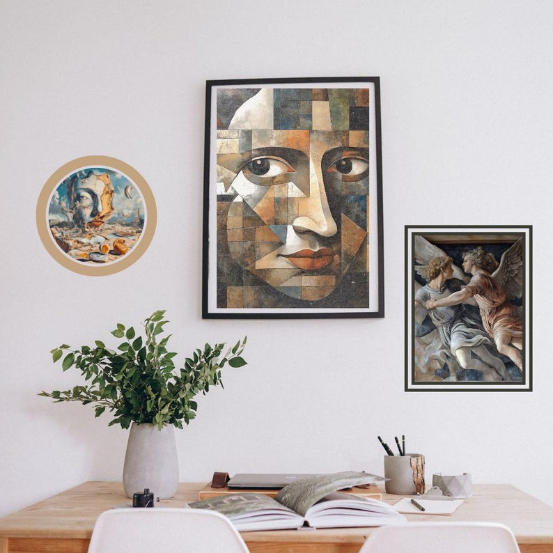 Digital Art to Print Fragmented Face: A Tribute to Picasso - Etsy