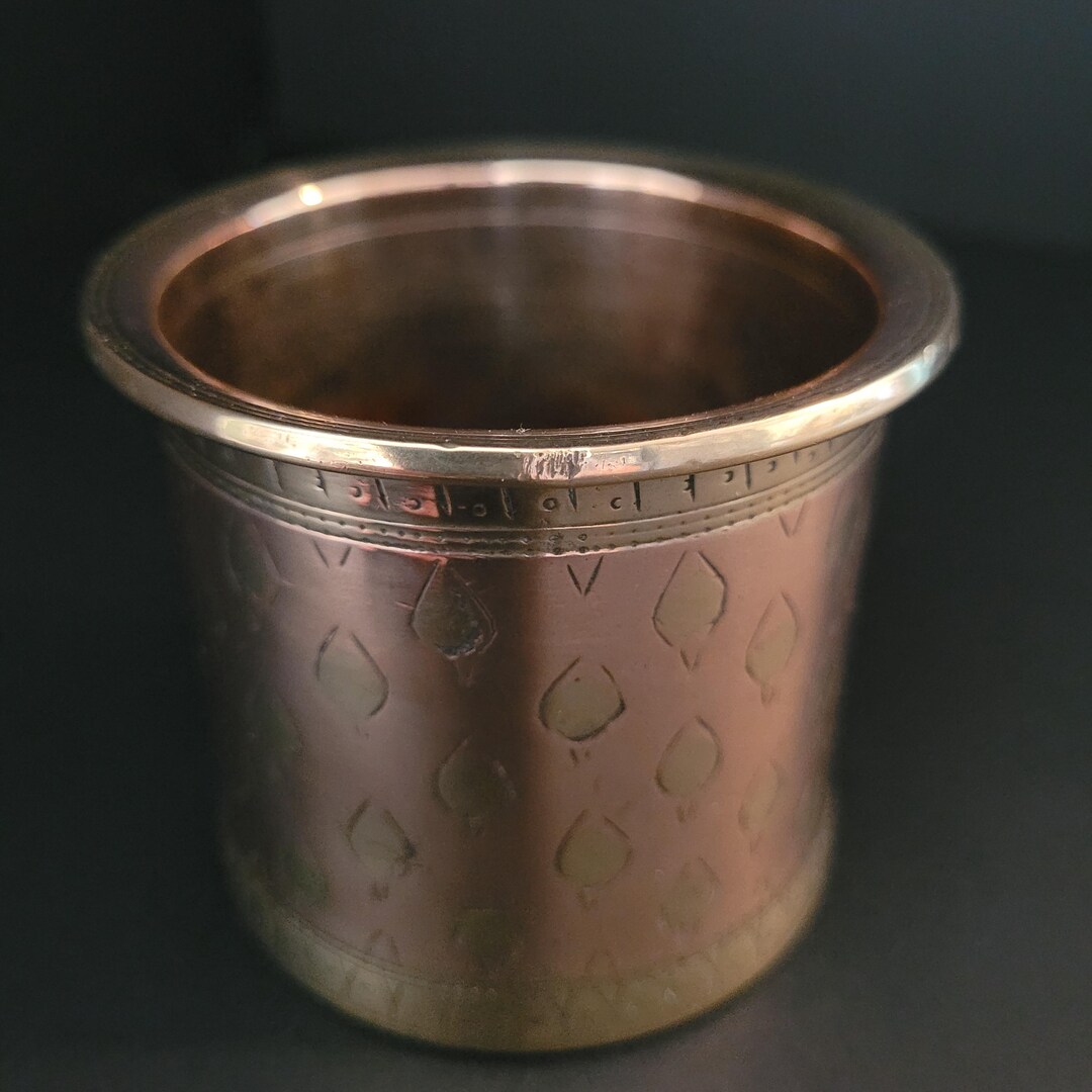 Antique Hand-crafted, Copper With Brass Inlay/indian Hindu Holy Water ...