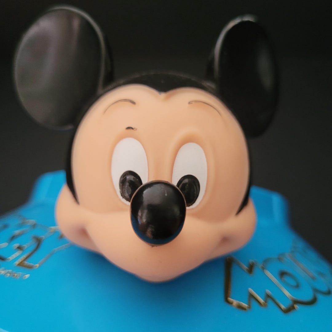 Hard Plastic Disney Mickey Mouse Sun Visor, Blue, Elastic Back, Vintage ...