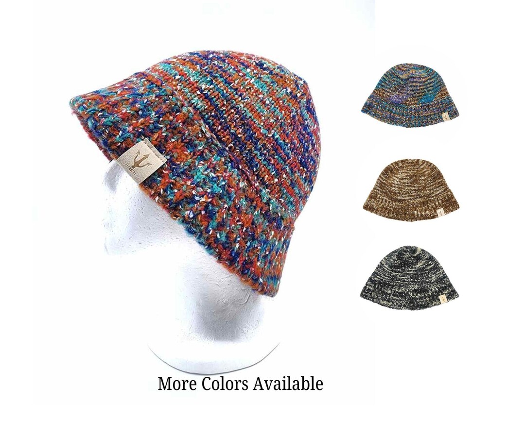 Women's Mixed Multi Color Winter Knit Bucket Hat - Etsy