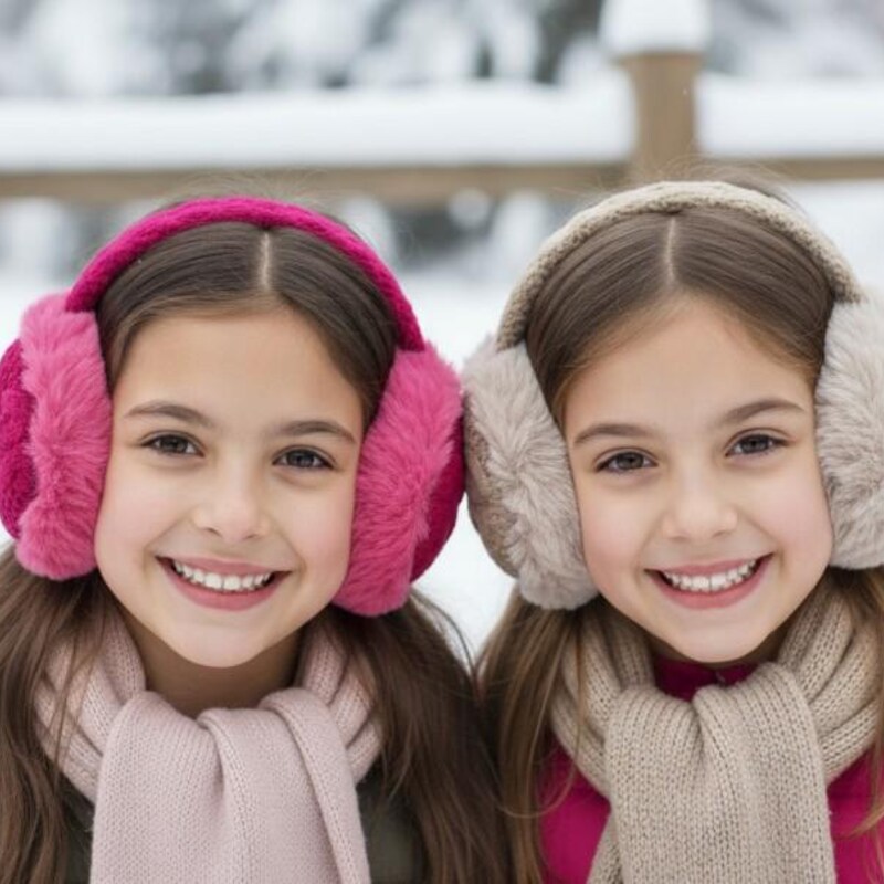 Pink Ear Muffs Girl - Etsy